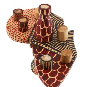 Safari Animal Table Display - Hand-carved Mahogany "party Animals" - Etsy