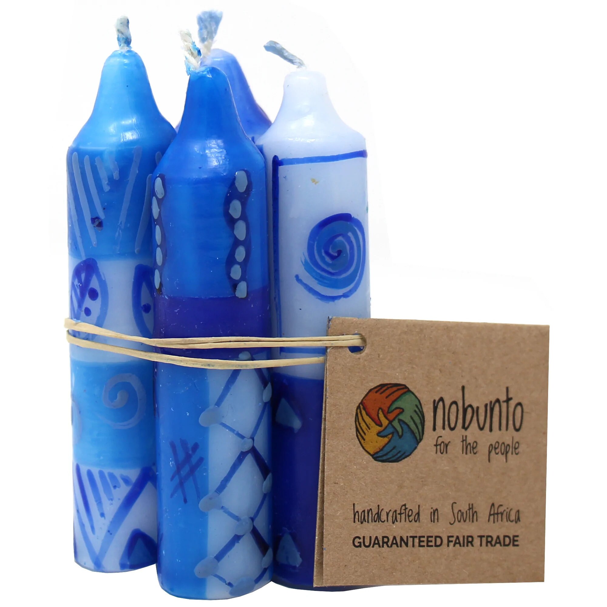 Hand-painted Shabbat Candles - Beautiful Blue and White - Judaica ...
