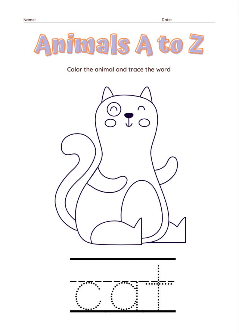 Kids Writing Practice Activity and Colouring Workbook - Printable PDF ...