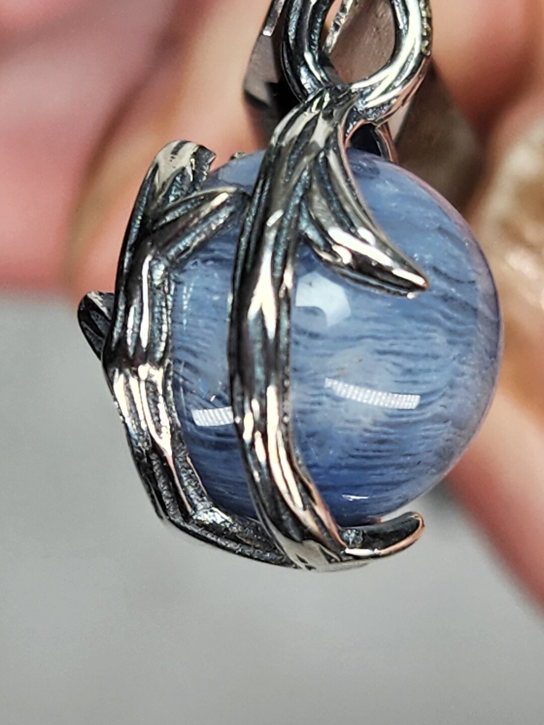 HQ- 1000 Layer Dumortierite Sphere Pendant (.925 SS) - Etsy