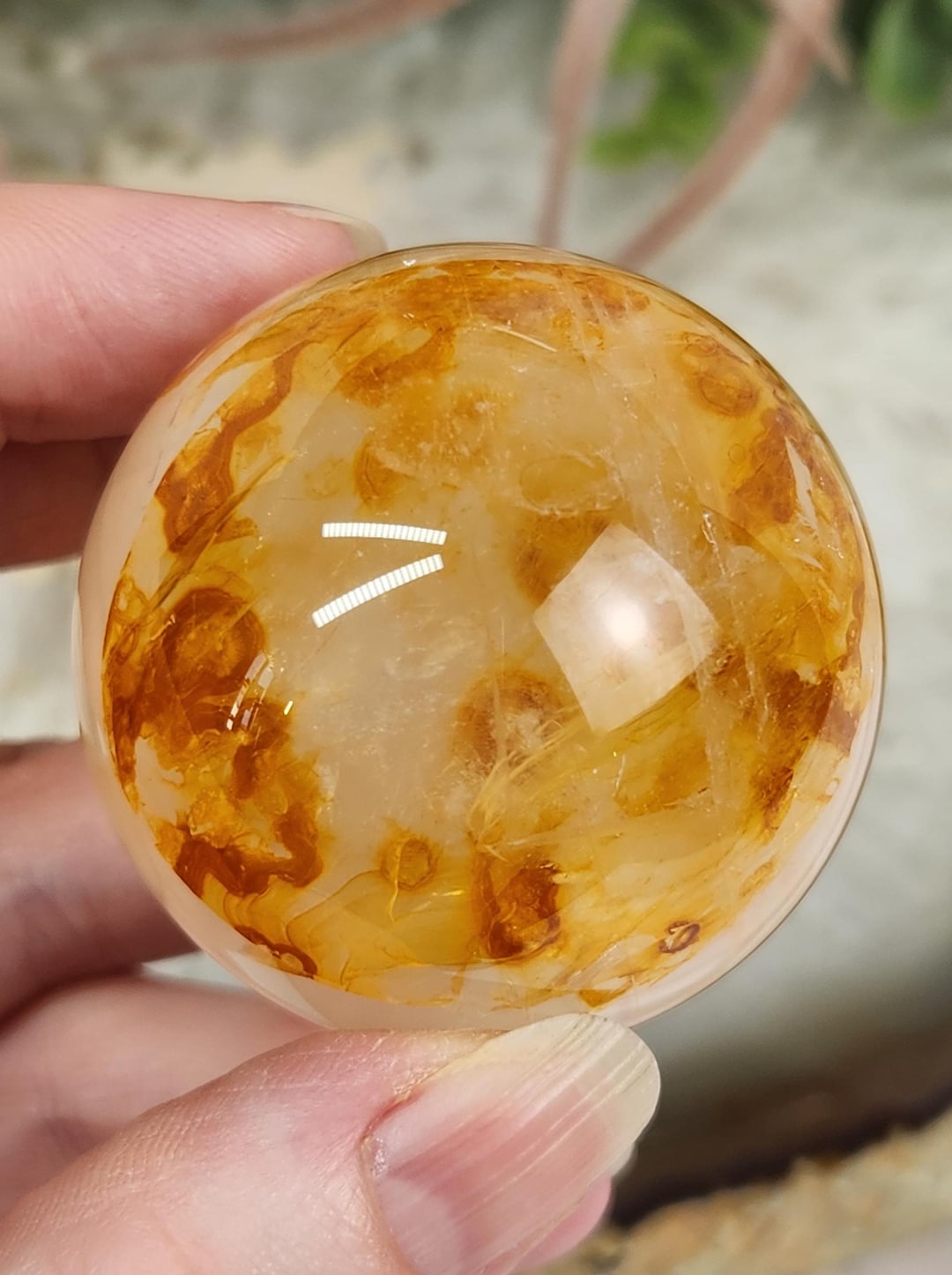 Golden Healer Sphere W/ Asterism / Hematoid Quartz Sphere - Etsy