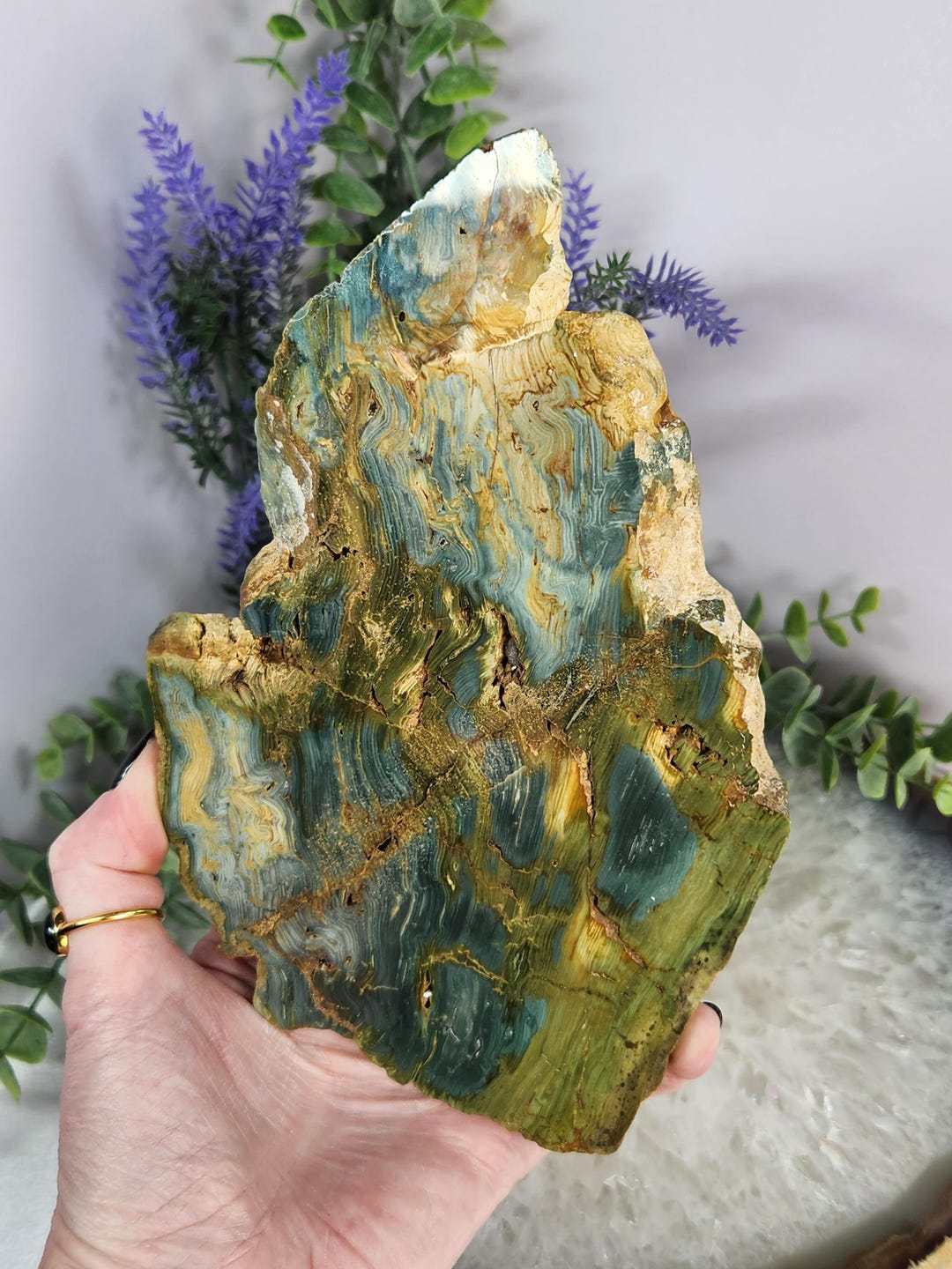 Bog Wood / Larsonite Slab on Custom Wooden Stand (nevada, USA) - Etsy