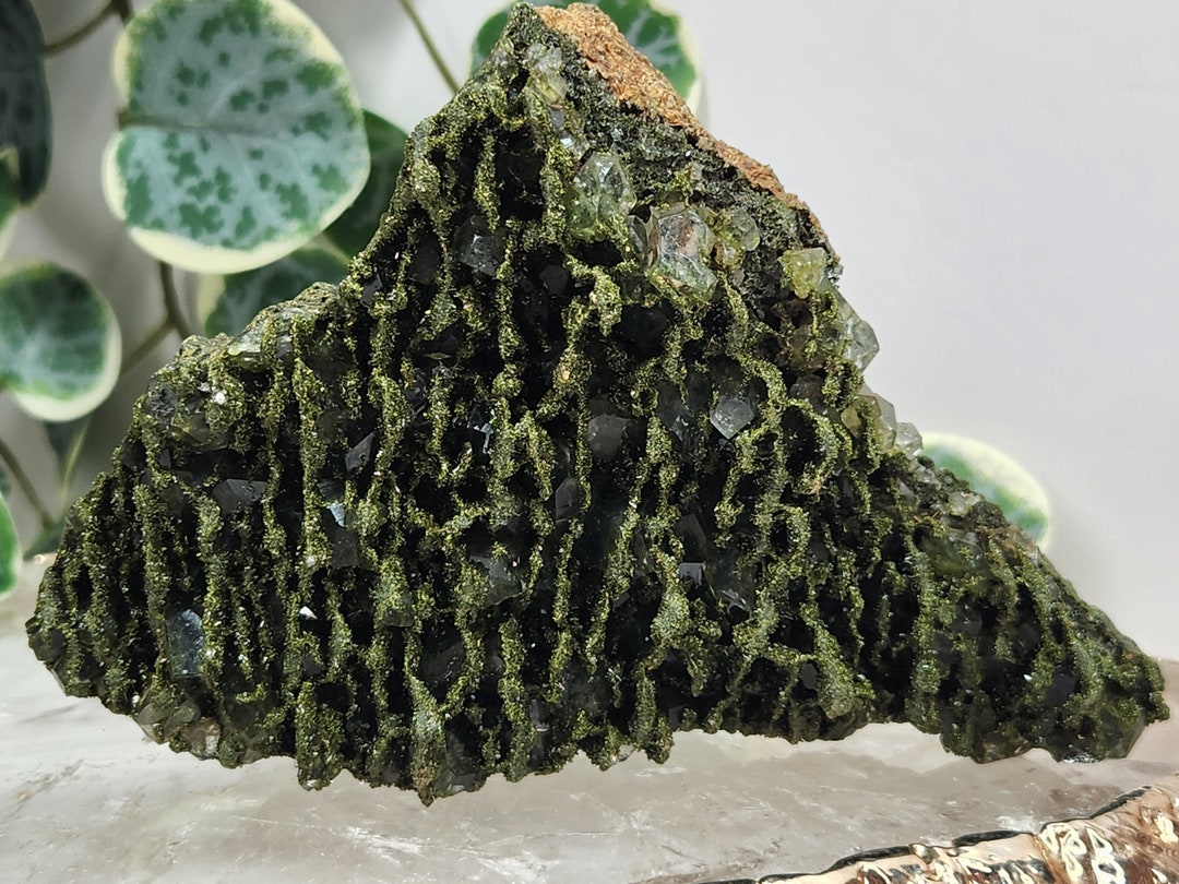 HQ Epidote on Quartz / Forest Quartz turkey - Etsy