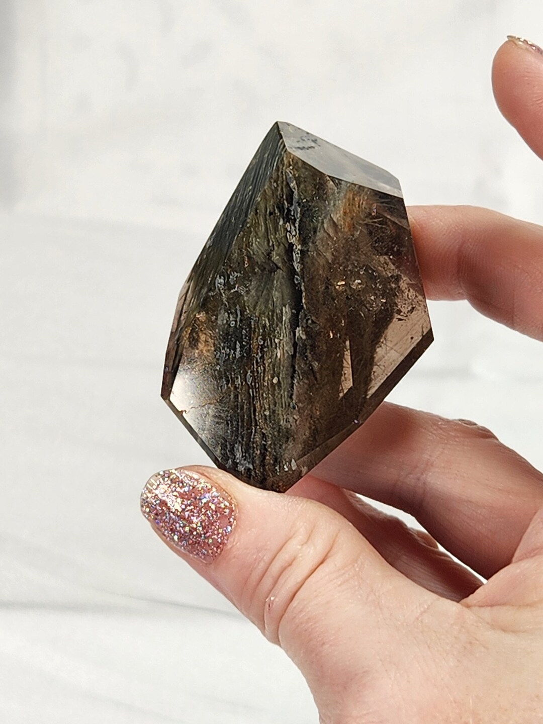 Smoky Quartz Freeform W/ Lodolite Layers & Rutile Inclusions - Etsy