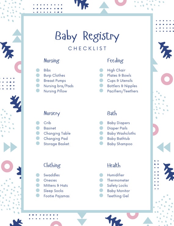 Baby Registry Checklist - Etsy