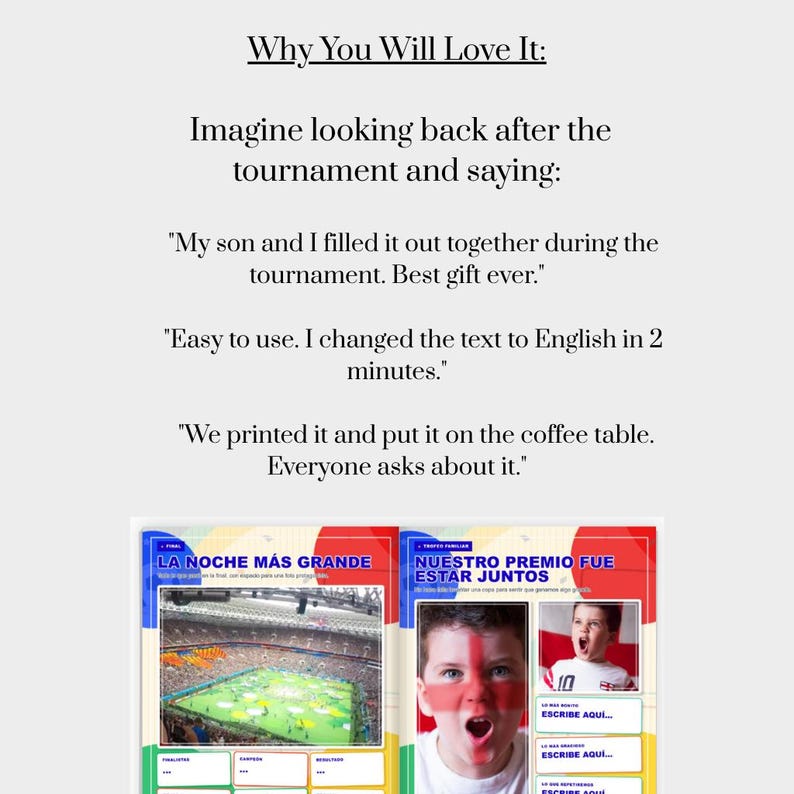 First Fathers Day Gift World Cup 2026 Photo Album | DIY Editable ...
