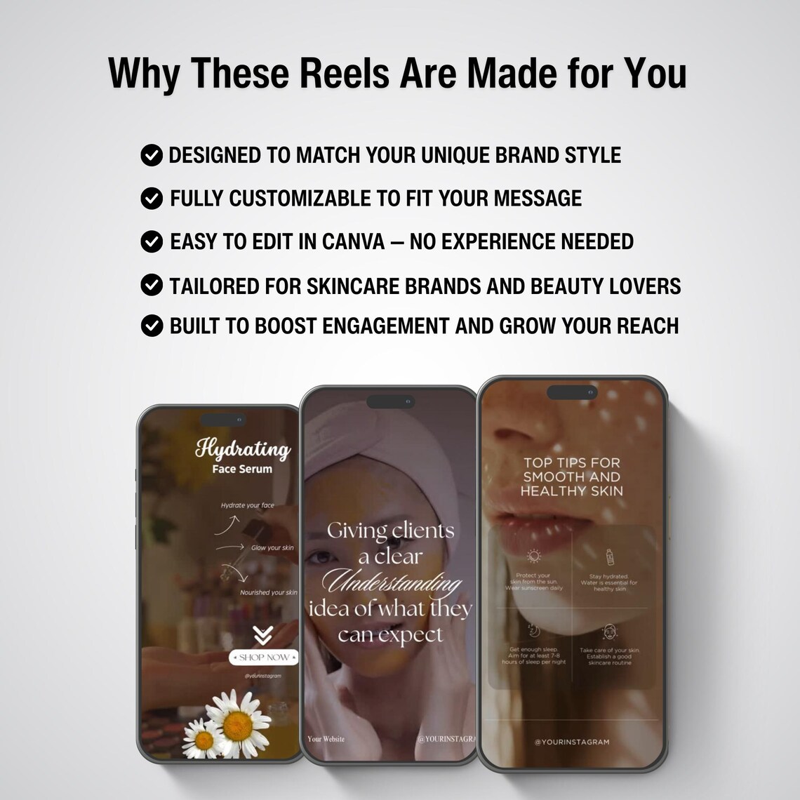 Skincare Instagram Reels Templates: Beauty Content Kit (canva) - Etsy