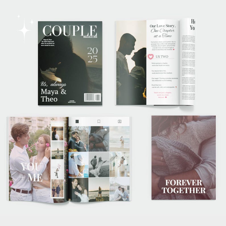 Custom Couples Magazine Template, Anniversary Gift (digital Download ...