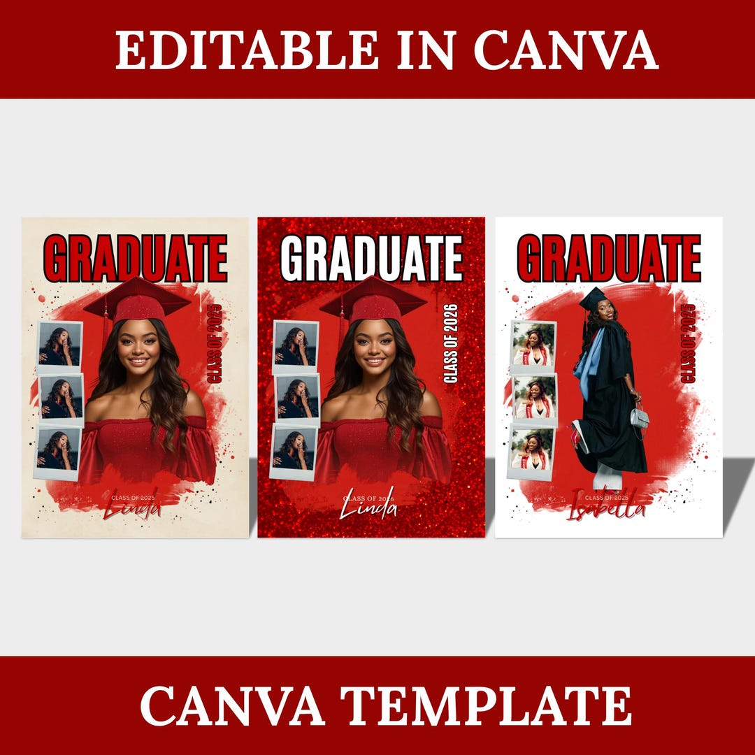 Graduation Flyer Template, Editable Class of 2025 Poster, Senior Photo ...