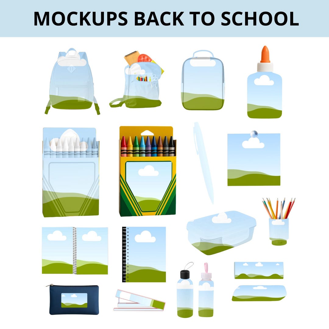 Editable School Supply Mockups: 25+ Canva Templates (digital Download ...