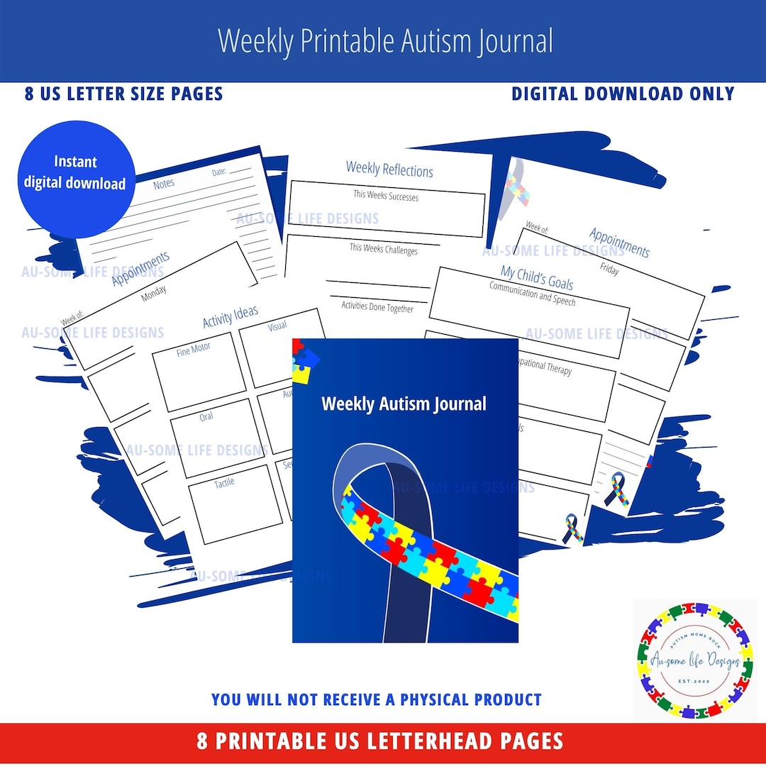 Autism Weekly Journal Planner Autism Moms Rock Diary - Etsy