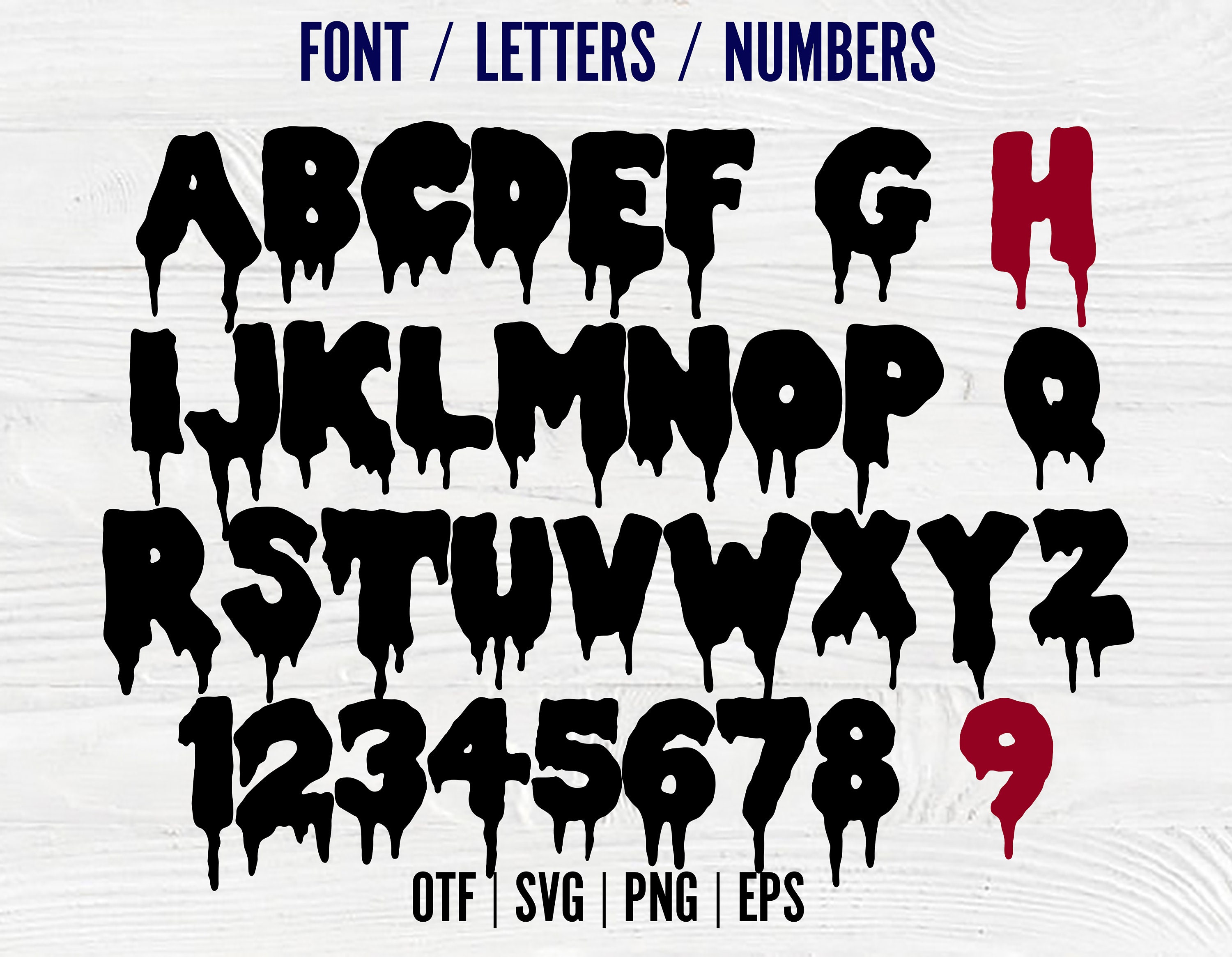 Blood Dripping Font Otf Dripping Letters Svg Halloween Svg - Etsy