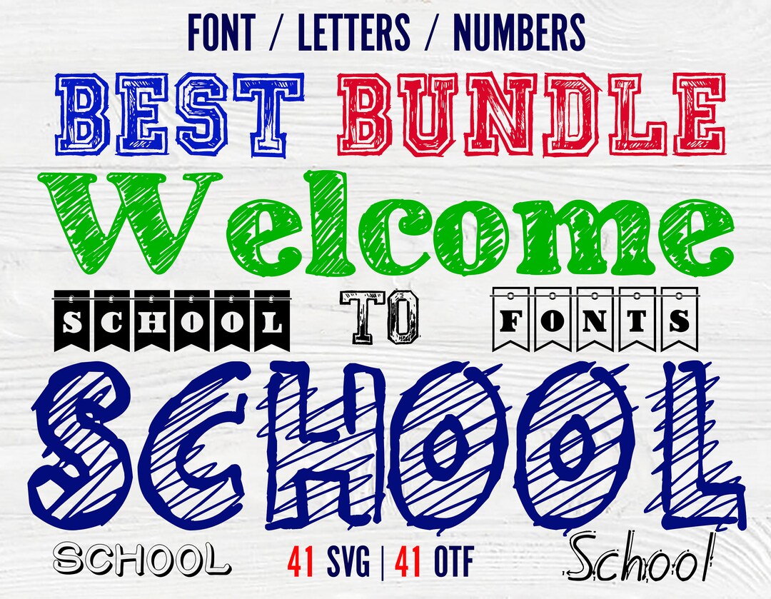 School Font Otf Bundle School Letters Svg Baby Shirt Diy Svg Baby Font ...