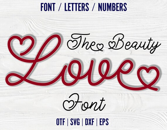 Calligraphy Font Otf Love Letters Svg Lovely Font Valentines - Etsy