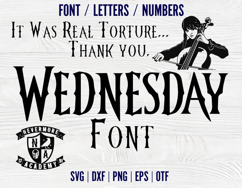 Wednesday Font, Wednesday Letters Svg Cricut, Wednesday Svg, Gothic ...