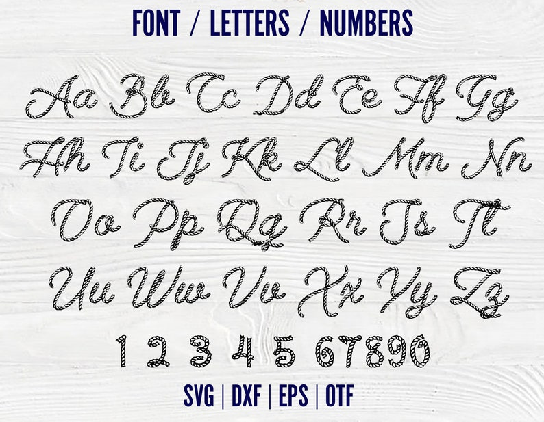 Western Cowboy Rope Font Otf Handwriting Font Svg Rope Letters Svg ...