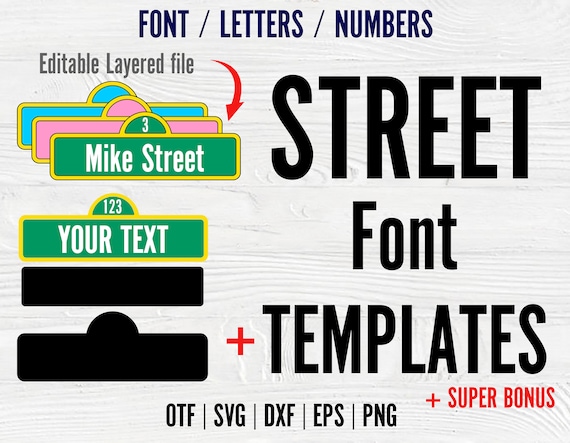 Street Font Otf Set Street Letters SVG Cricut Street SVG Logo - Etsy