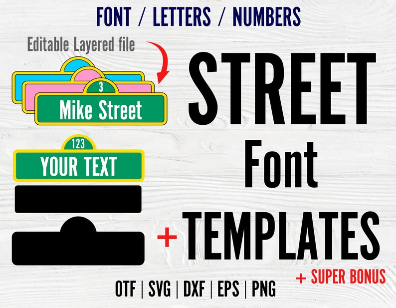 Street Font Otf Set Street Letters SVG Cricut Street SVG Logo - Etsy