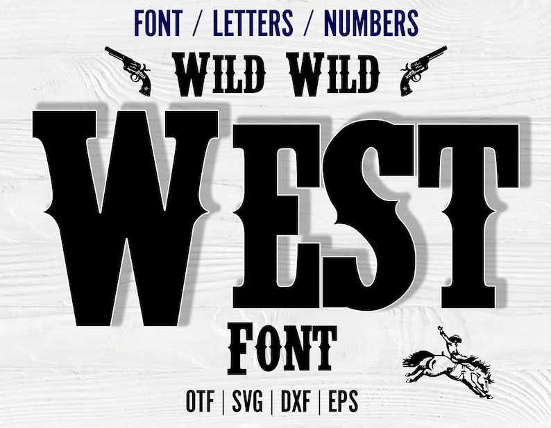 Western Font OTF Western Letters SVG Vintage Cowboy Font Svg - Etsy