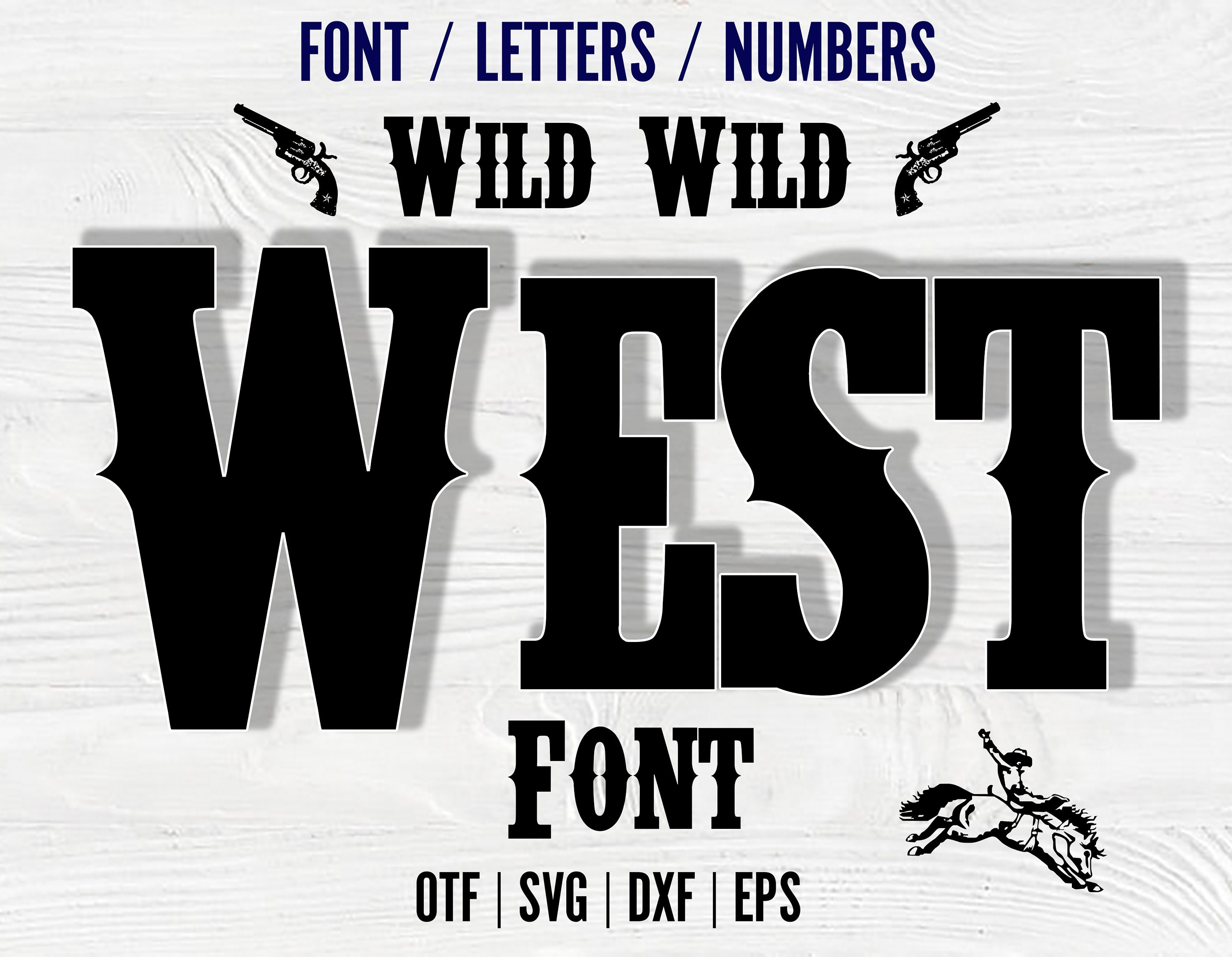 Western Font OTF Western Letters SVG Vintage Cowboy Font Svg - Etsy