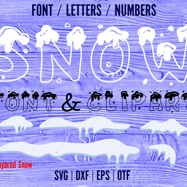Layered Snow Font - Etsy