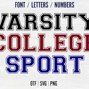Varsity Distressed Font Otf Sport Distressed Svg College Font Svg ...