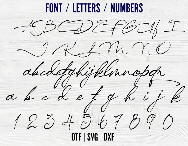 Cursive Font Svg Otf Calligraphy Letters SVG Alphabet - Etsy