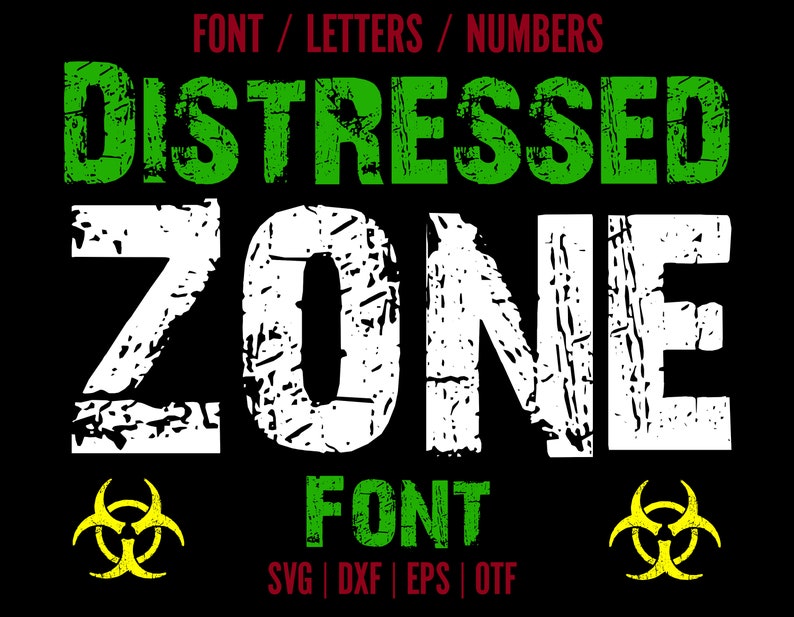Distressed Font Otf Distressed Numbers SVG Letters Distressed - Etsy