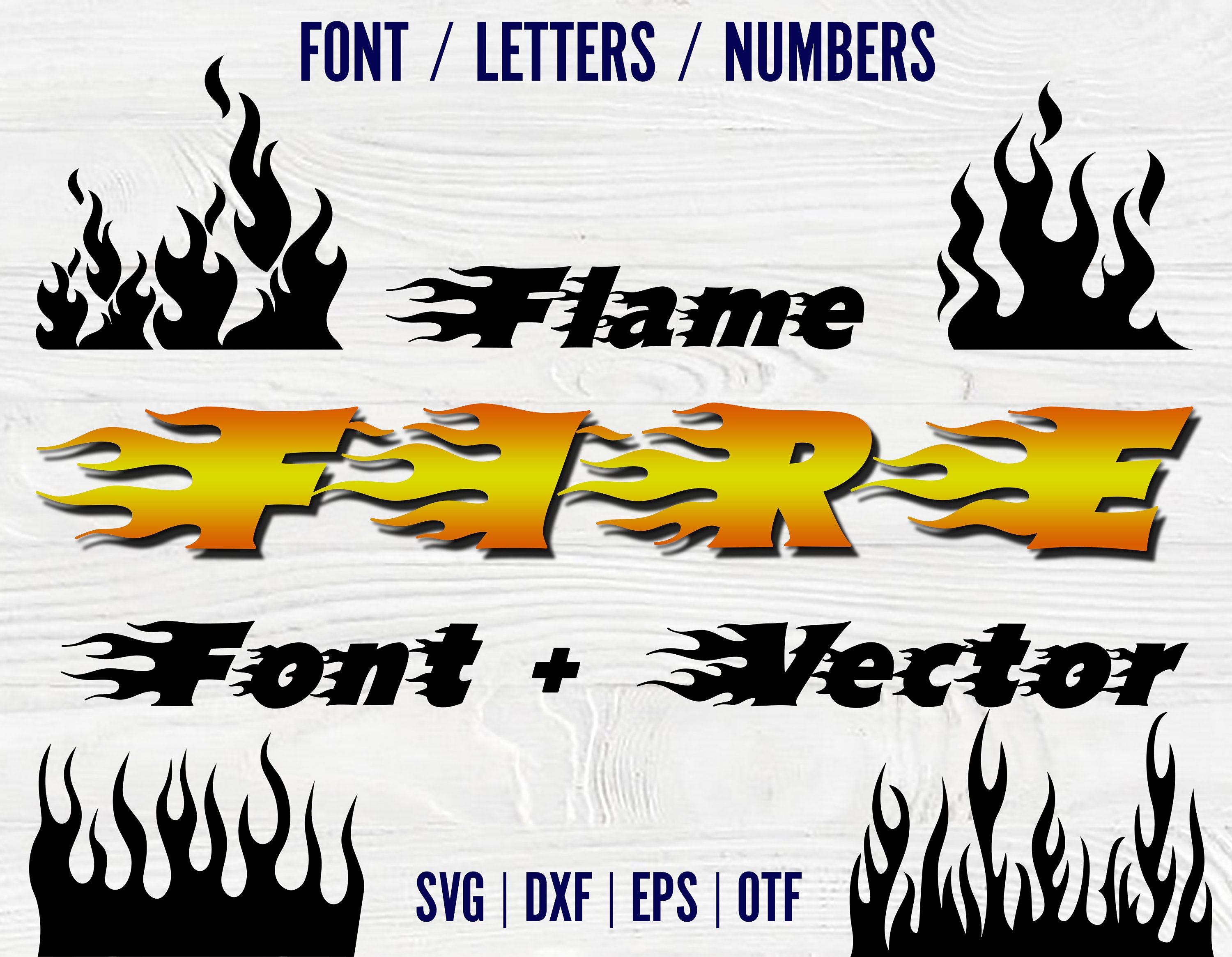 Flame Font Numbers