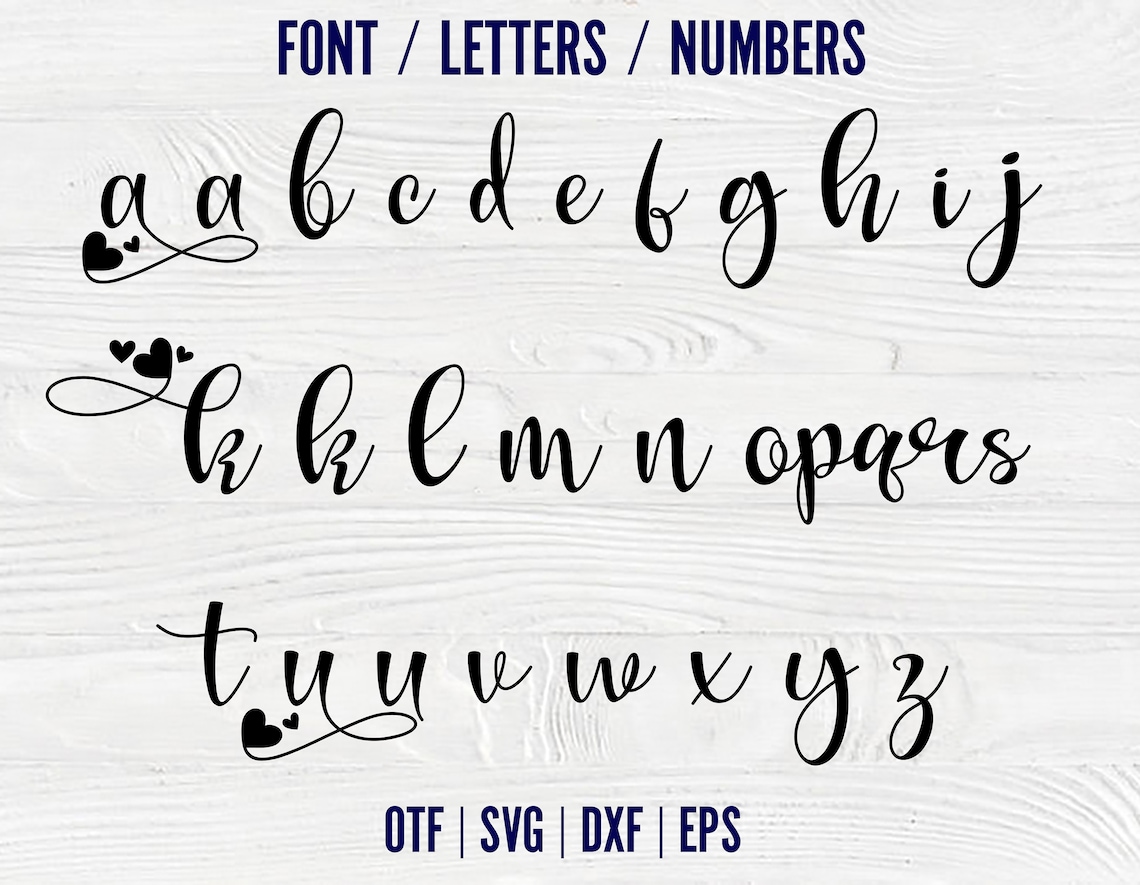 Calligraphy Font Otf Love Letters Svg Hearts Font Valentines - Etsy