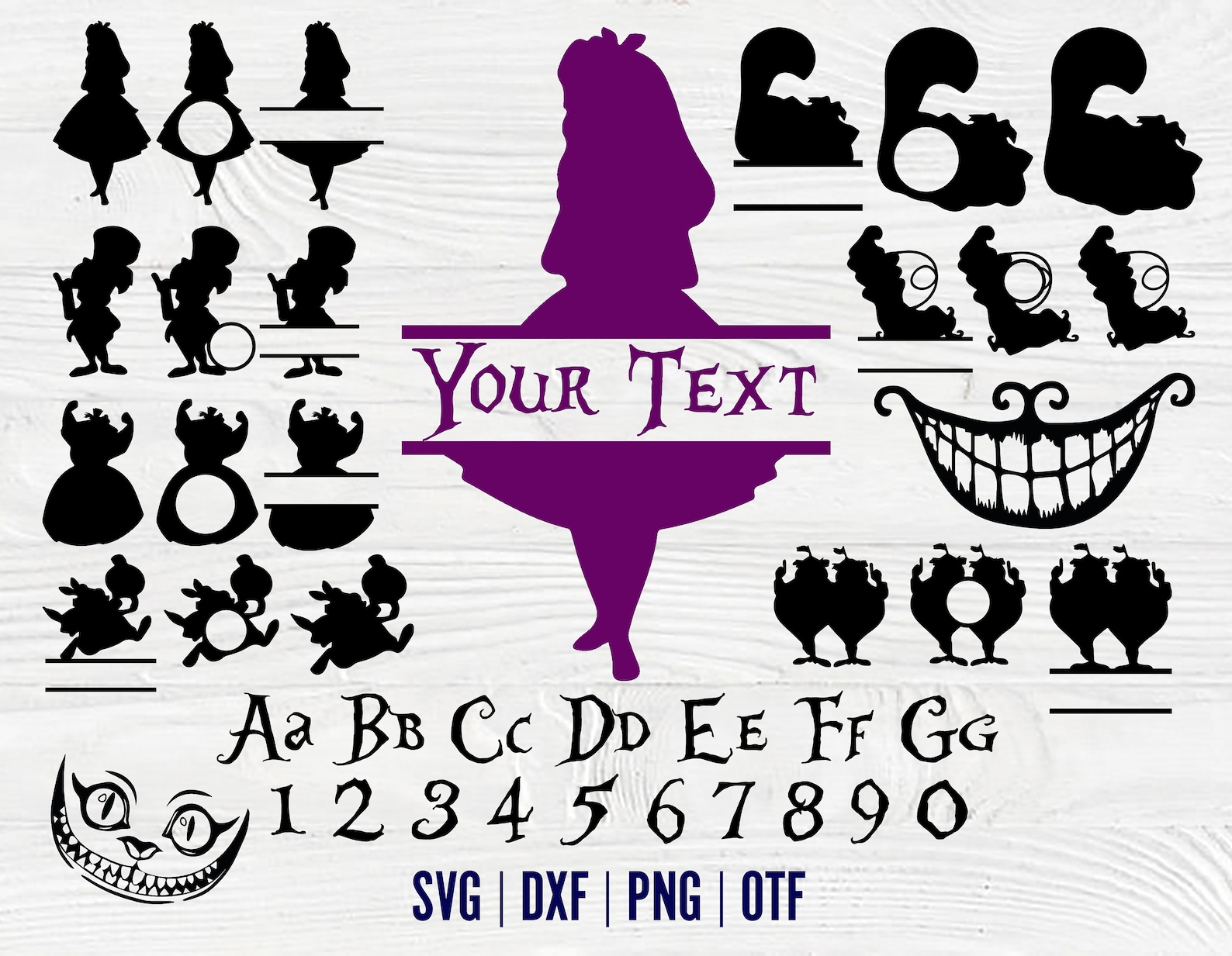 Alice in Wonderland SVG Bundle Monogram Svg Alice in Wonderland Shirt ...