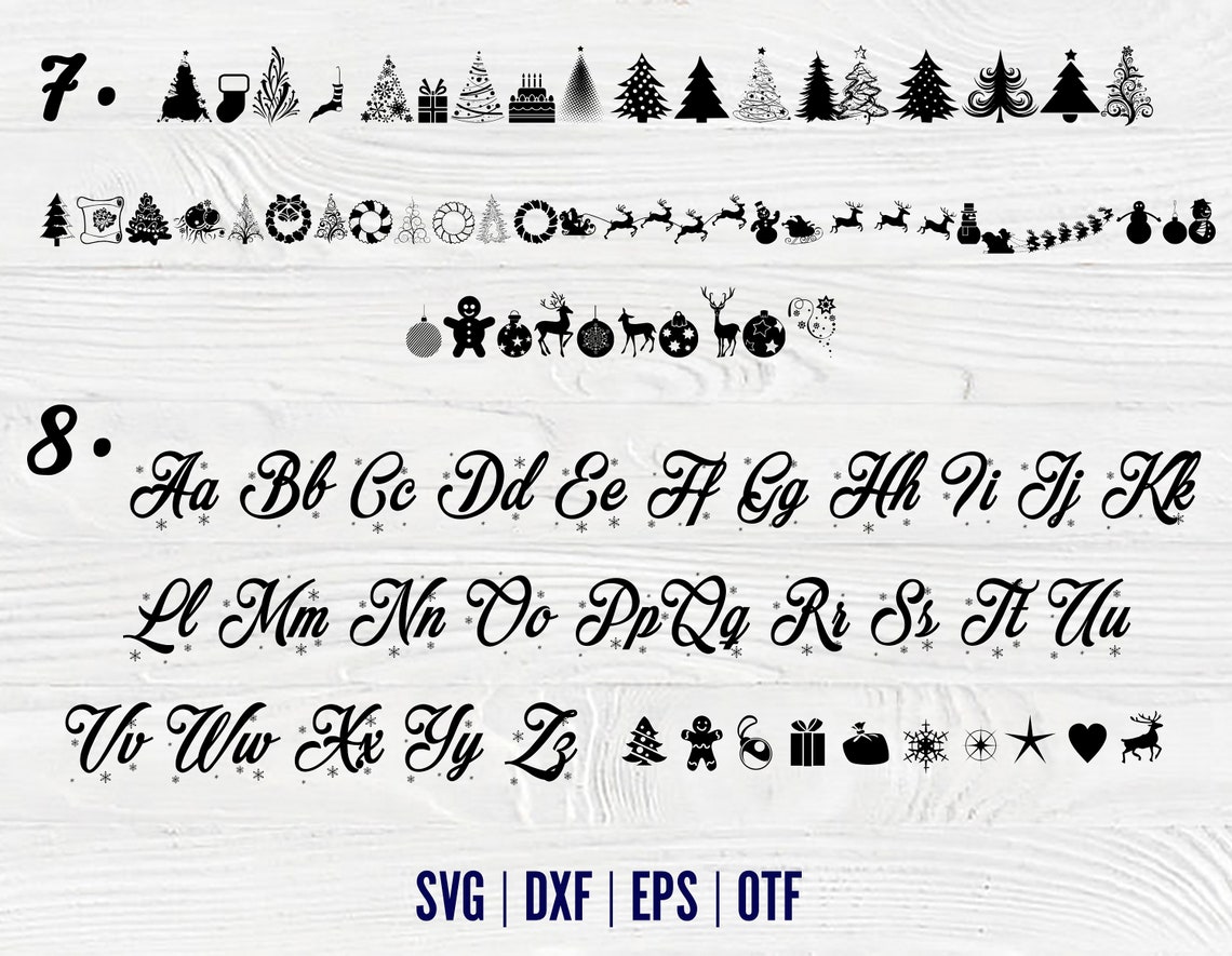 Chistmas Bundle Fonts Svg Christmas SVG Letters Cricut Set - Etsy