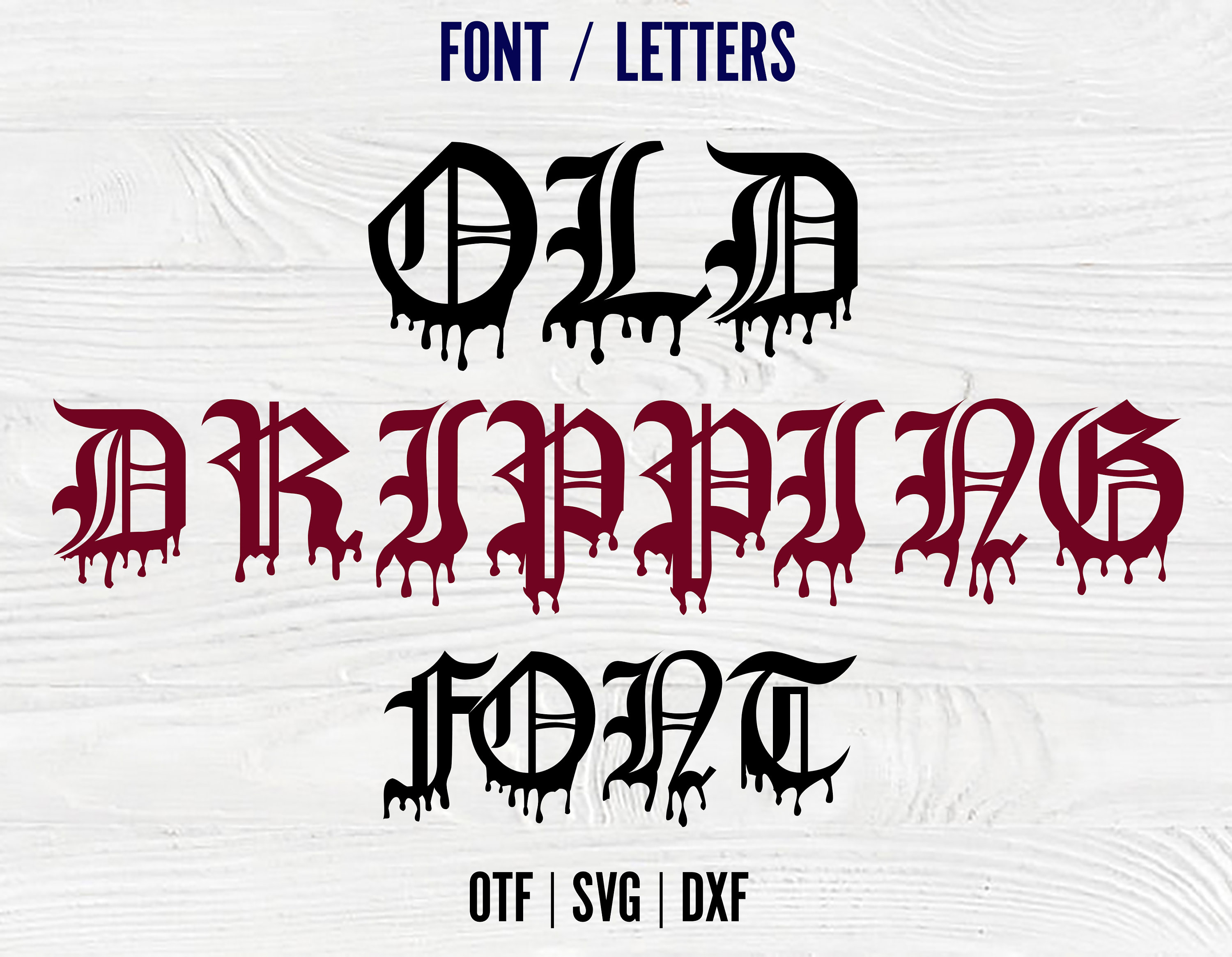 Old Dripping Font Otf Blood Letters Svg Halloween Svg Blood - Etsy