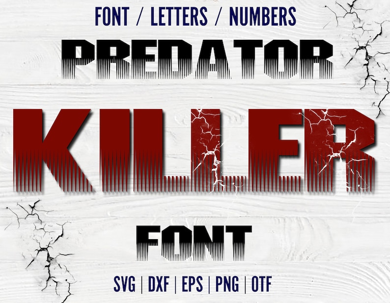 Killer Font Otf Halloween Letters SVG Cricut Predator SVG - Etsy