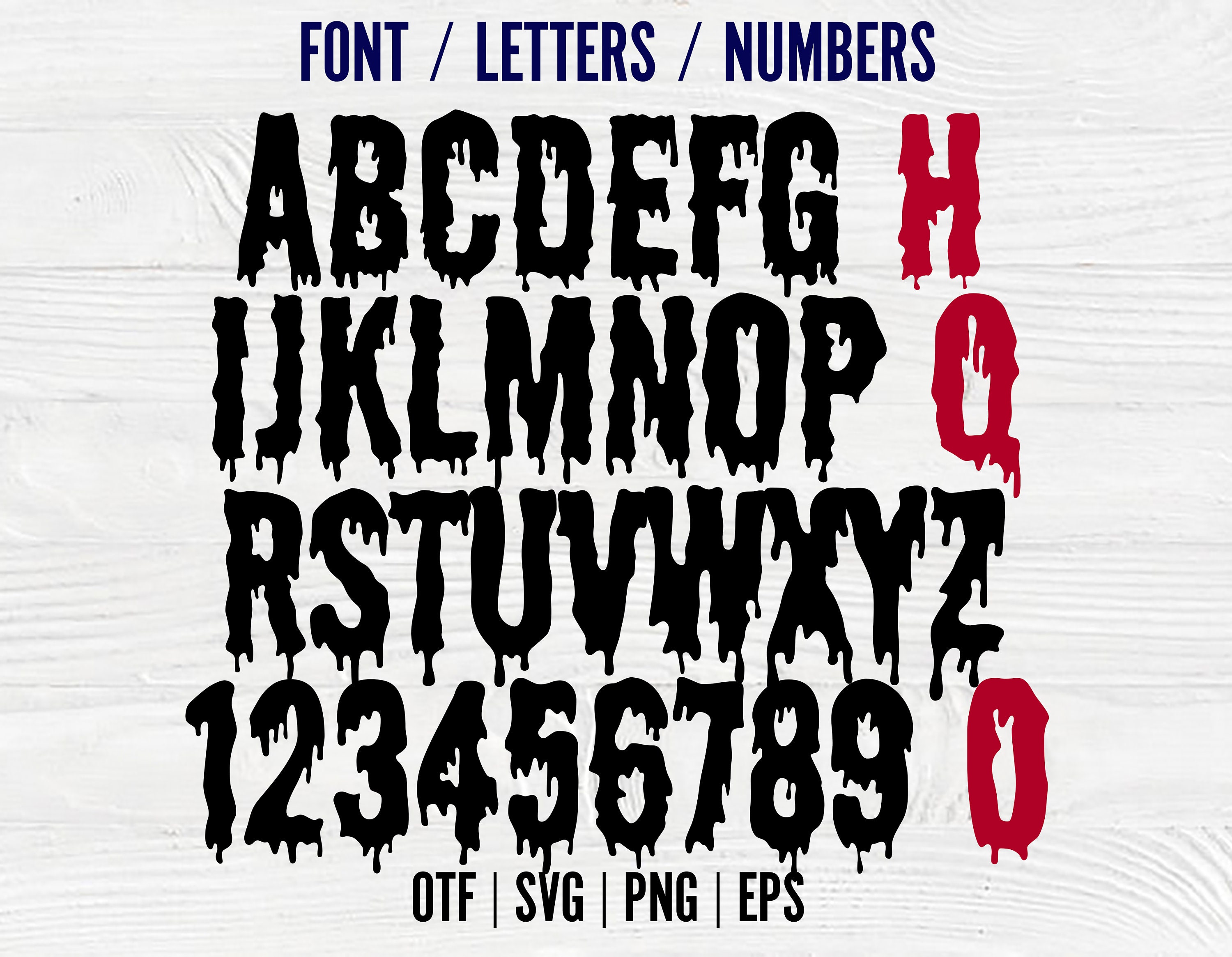 Blood Font Otf Dripping Font Svg Letters Halloween Font Svg - Etsy