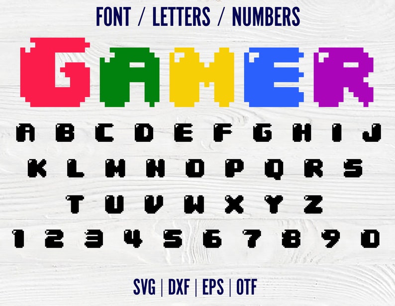 Gamer Svg Letters Pixel Letters Cricut Gamer Font Otf Video - Etsy