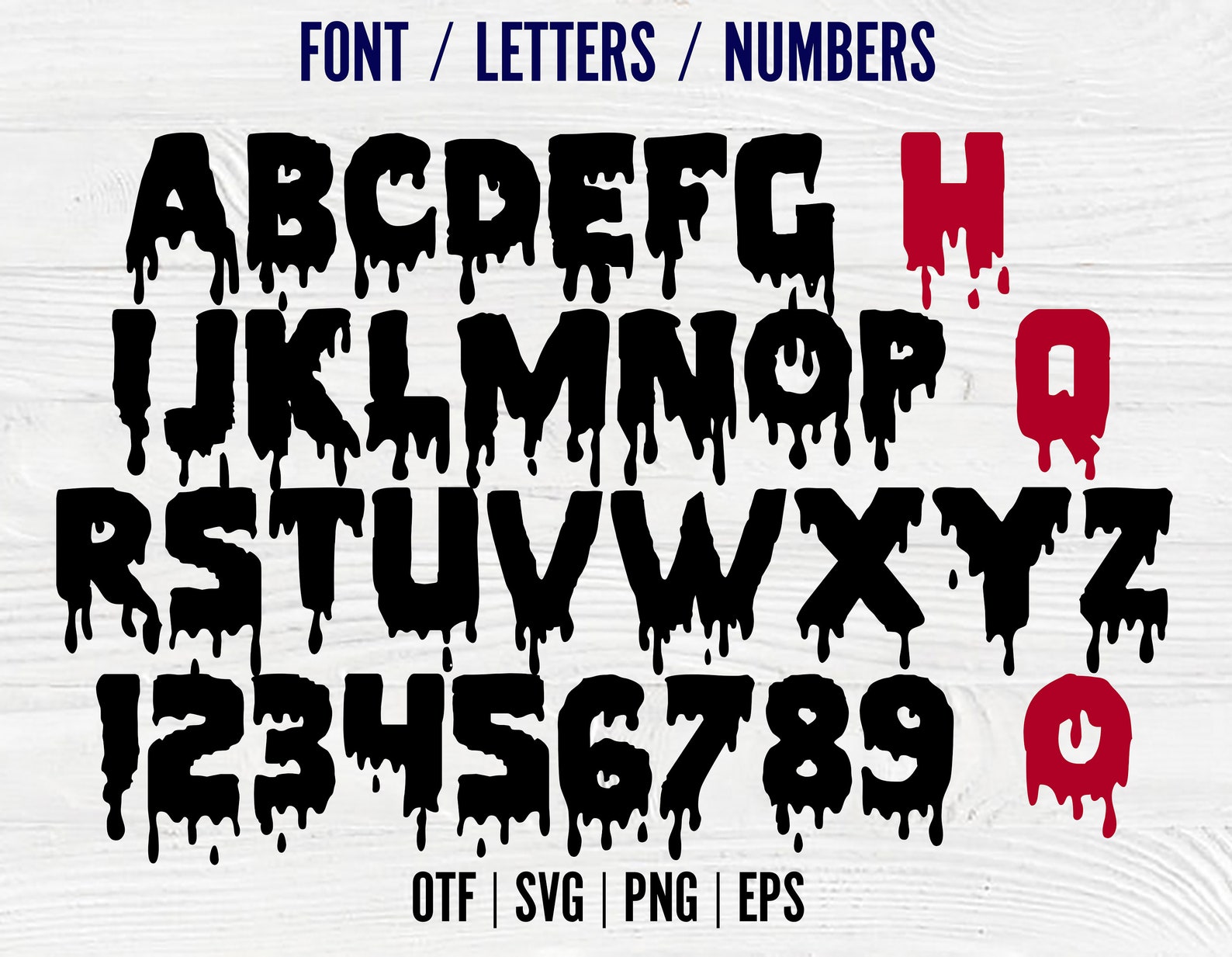 Blood Font Otf Dripping Font Svg Letters Halloween Font Svg - Etsy