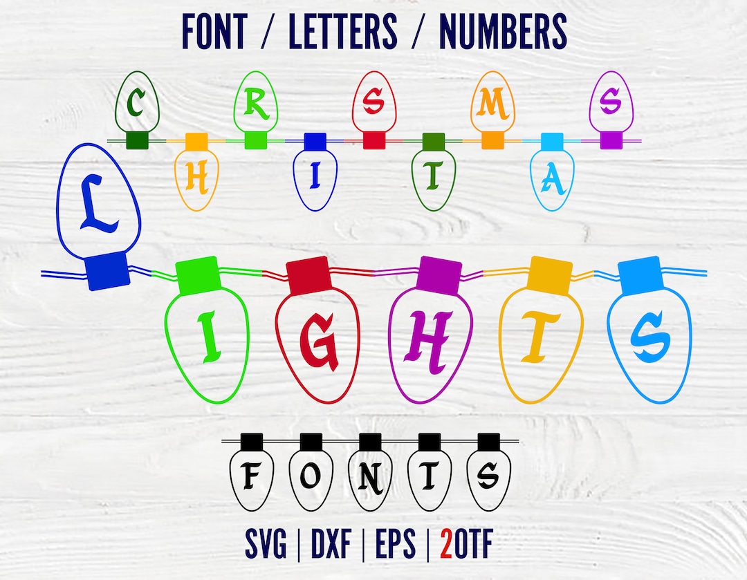 Light Font Cricut Svg Chistmas Font Svg Light Christmas Letters Svg ...