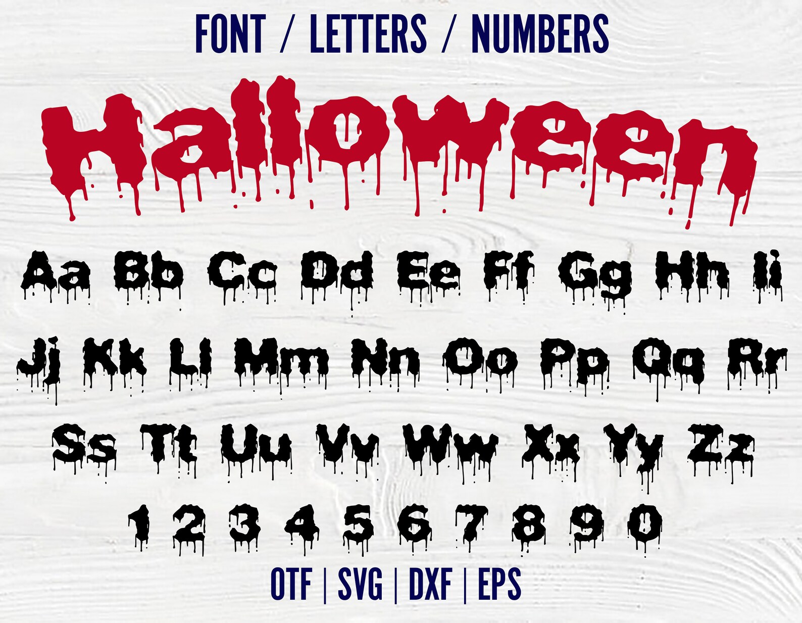 Dripping Font Otf Set Dripping Borders Svg Halloween Shirt Svg Blood ...