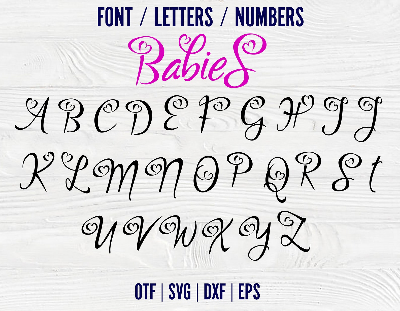 Baby Girl Font Otf Hearts Letters Svg Baby Shirt Diy Svg Baby - Etsy