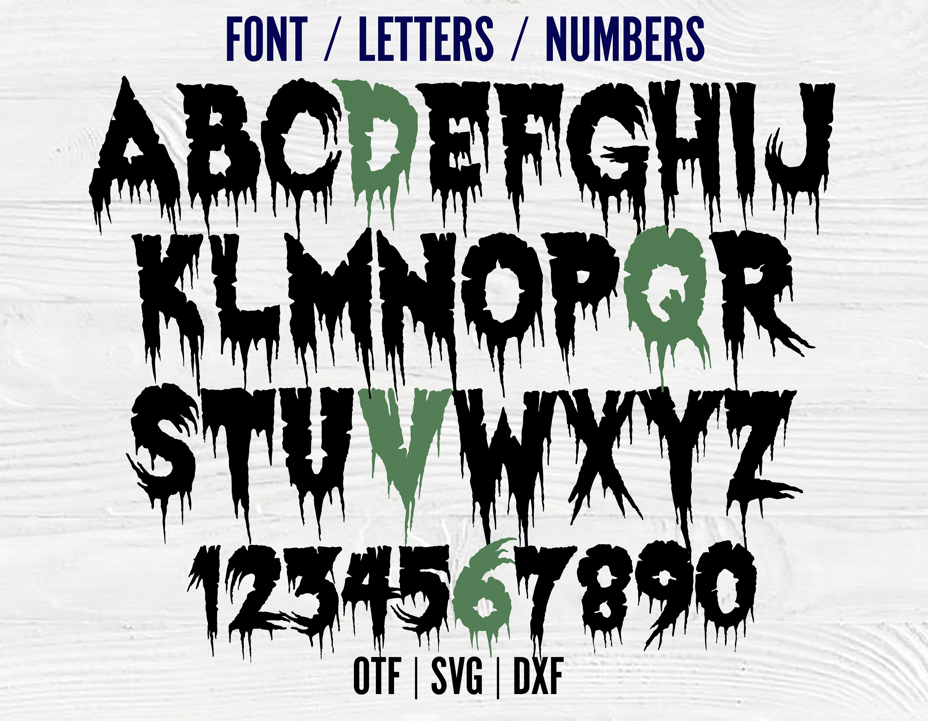 Zombie Dripping Font Otf Zombie Letters Svg Halloween Font Svg - Etsy