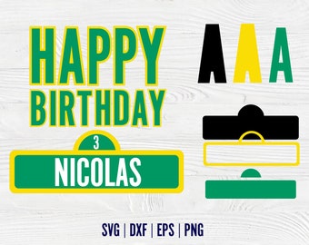 Street Sign Svg, Street Birthday Banner Diy, Street SVG Cricut Layered ...