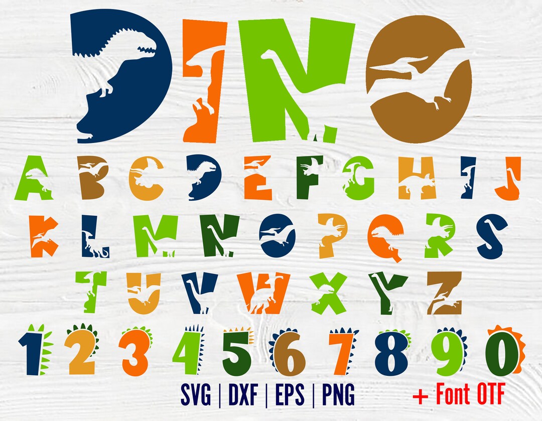 Dinosaur Letters Svg, Dinosaur Font Otf, Birthday Numbers SVG Baby Font Dinosaur SVG Dino Font ...