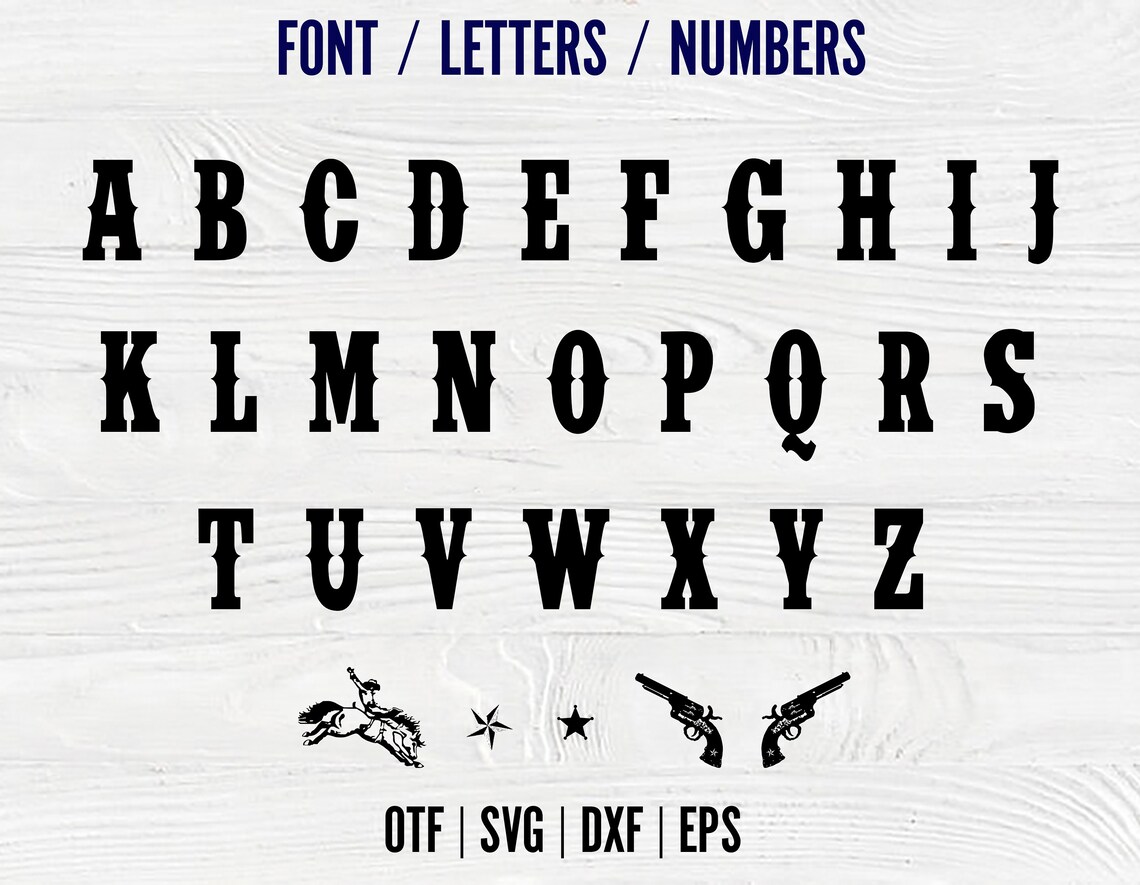 Western Font OTF Western Letters SVG Vintage Cowboy Font Svg - Etsy