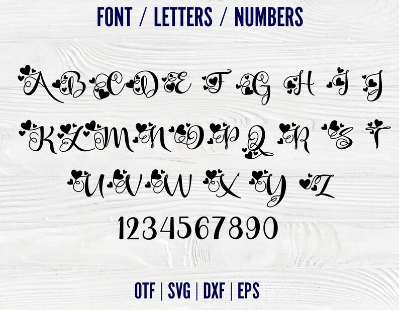 Calligraphy Font Otf Love Letters Svg Hearts Font Valentines - Etsy