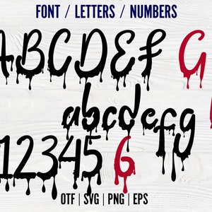 Blood Dripping Font Otf Dripping Svg Letters Halloween Font Svg ...