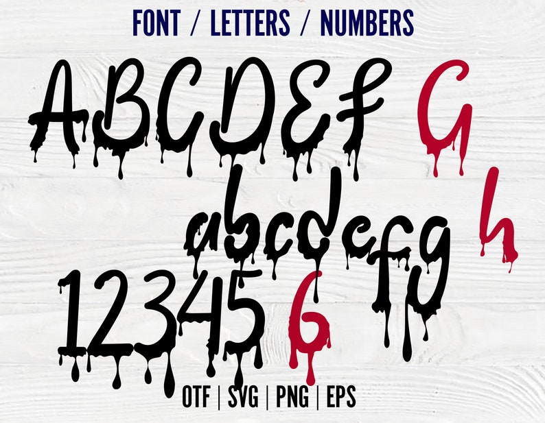 Blood Dripping Font Otf Dripping Svg Letters Halloween Font - Etsy