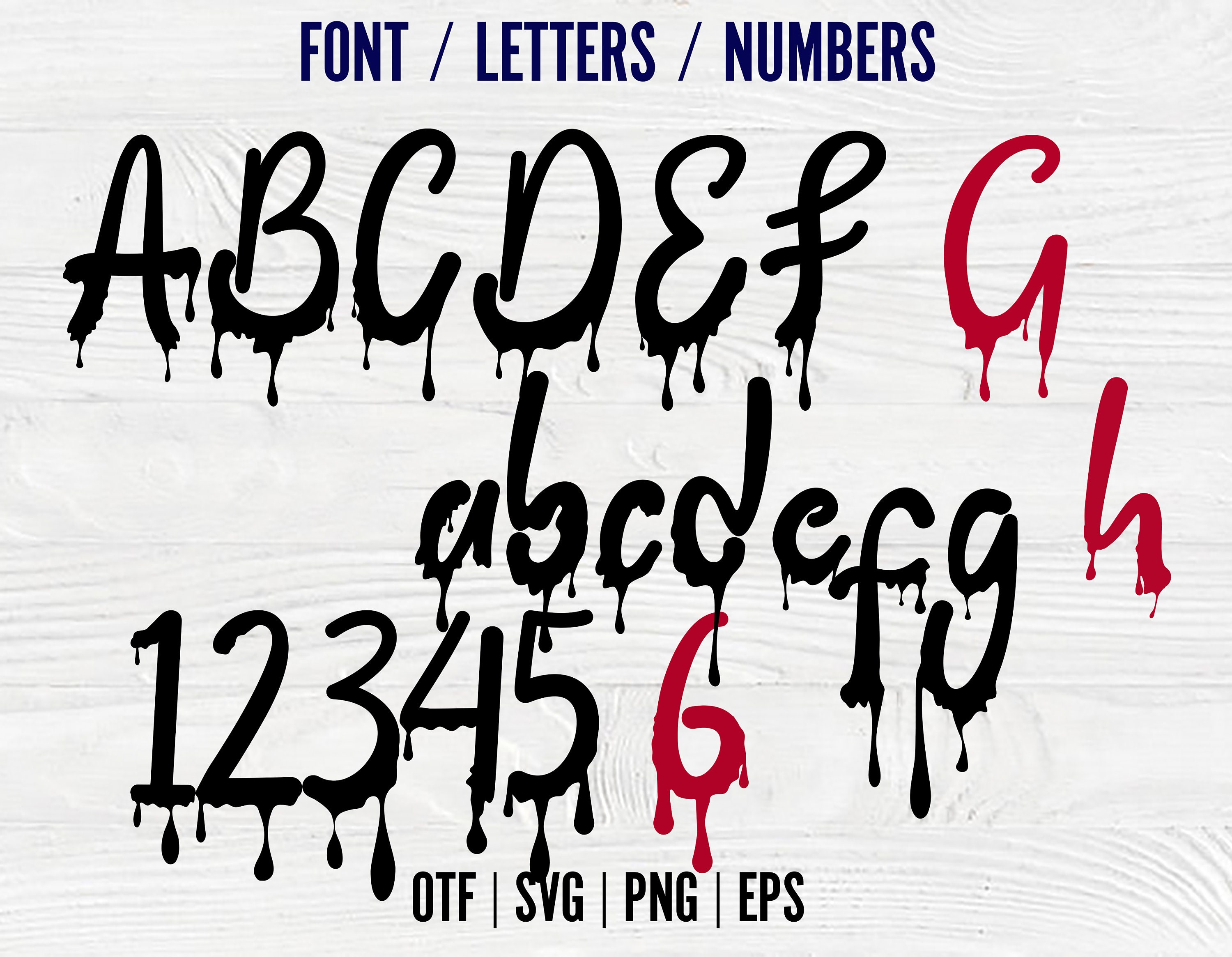 Blood Dripping Font Otf Dripping Svg Letters Halloween Font - Etsy