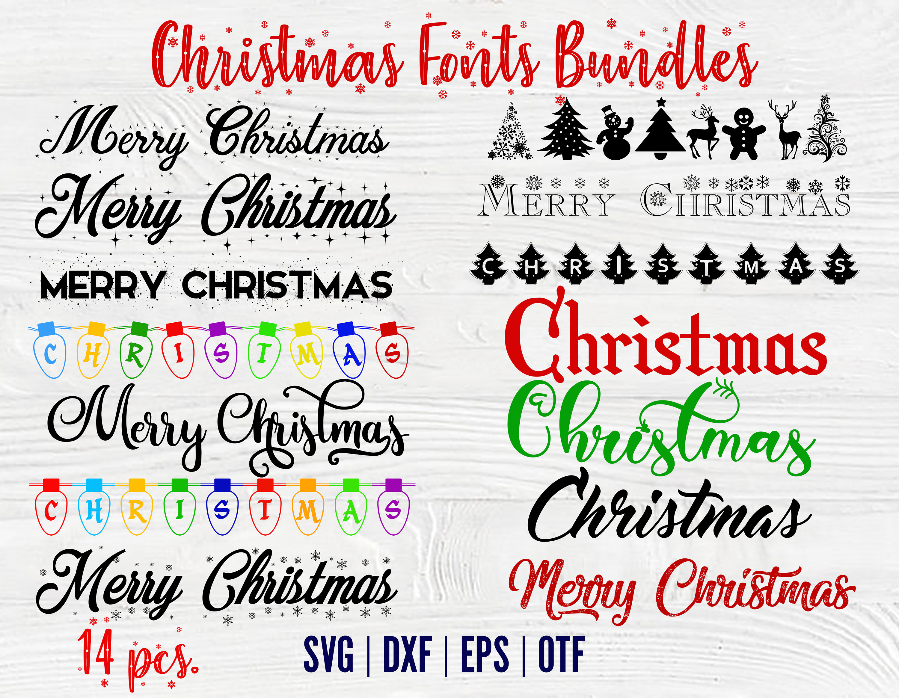 Chistmas Bundle Fonts Svg Christmas SVG Letters Cricut Set - Etsy