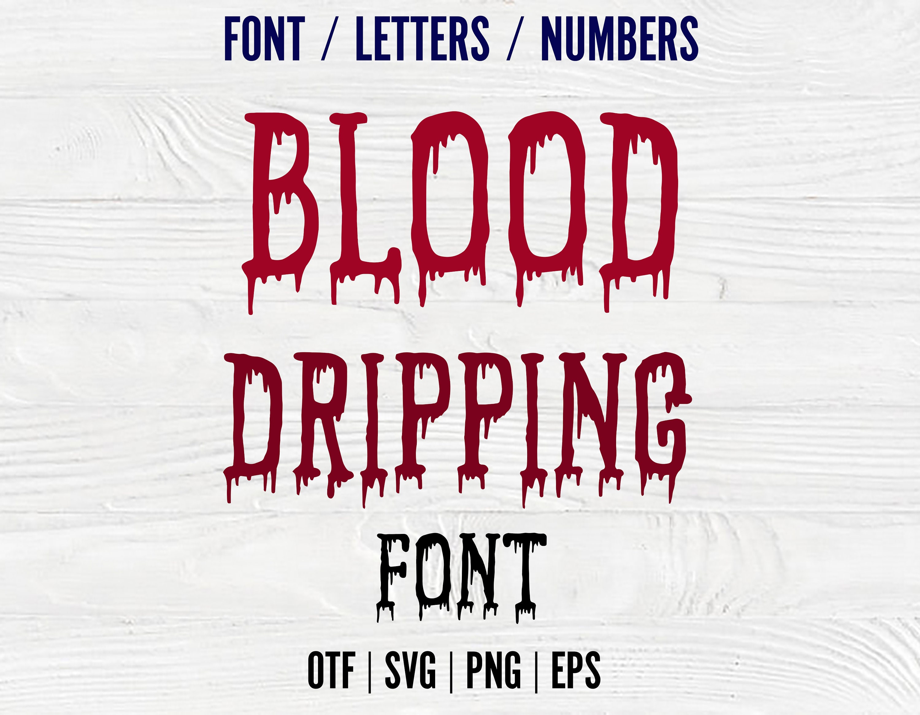 Dripping Blood Fonts Set Dripping Font OTF SVG Cricut Cut - Etsy
